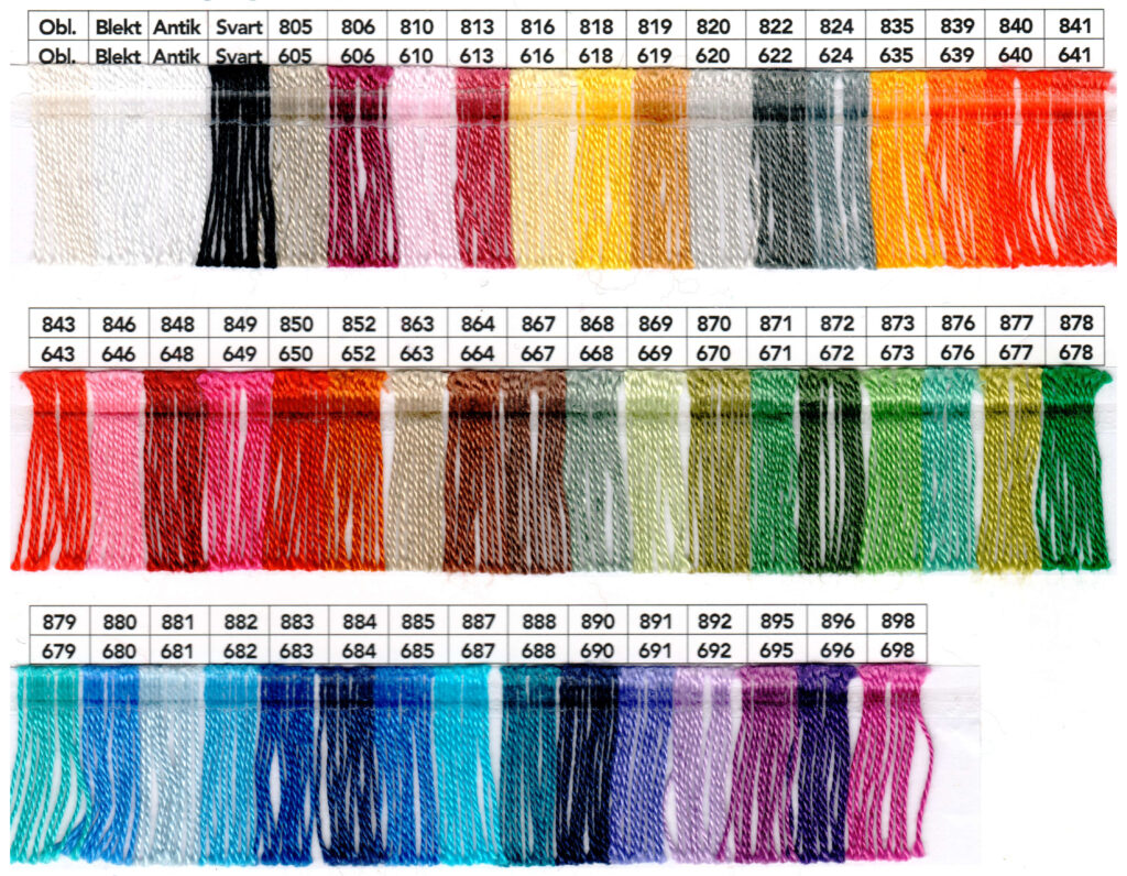 Digital Shade Card - Garnhuset Mercerised Cotton 8/2 and 16/2 - Weaving ...