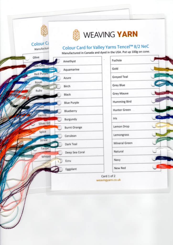 Valley Yarns Tencel™ 8/2 NeC Colour Cards - Weaving Yarn